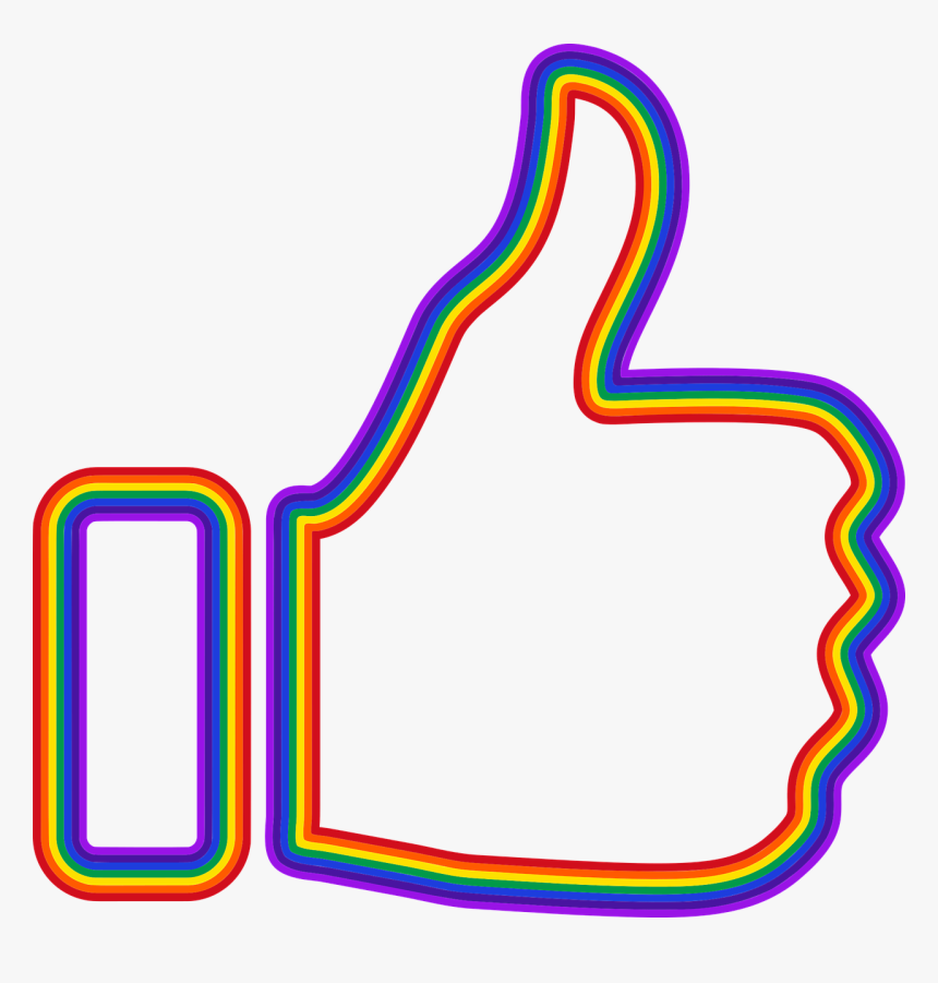 Area,text,yellow - Rainbow Thumbs Up Png, Transparent Png , Transparent ...