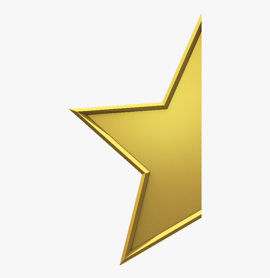 Gold Star Half - Gold Star Template, HD Png Download , Transparent Png ...