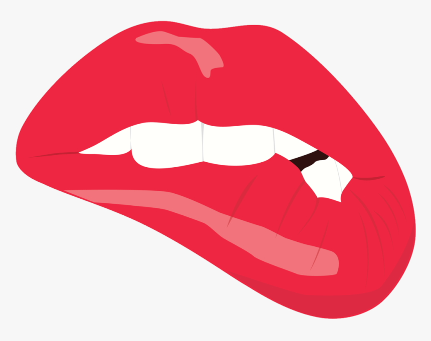 Lipstick How I - Biting Lip Transparent Background, HD Png Download ...