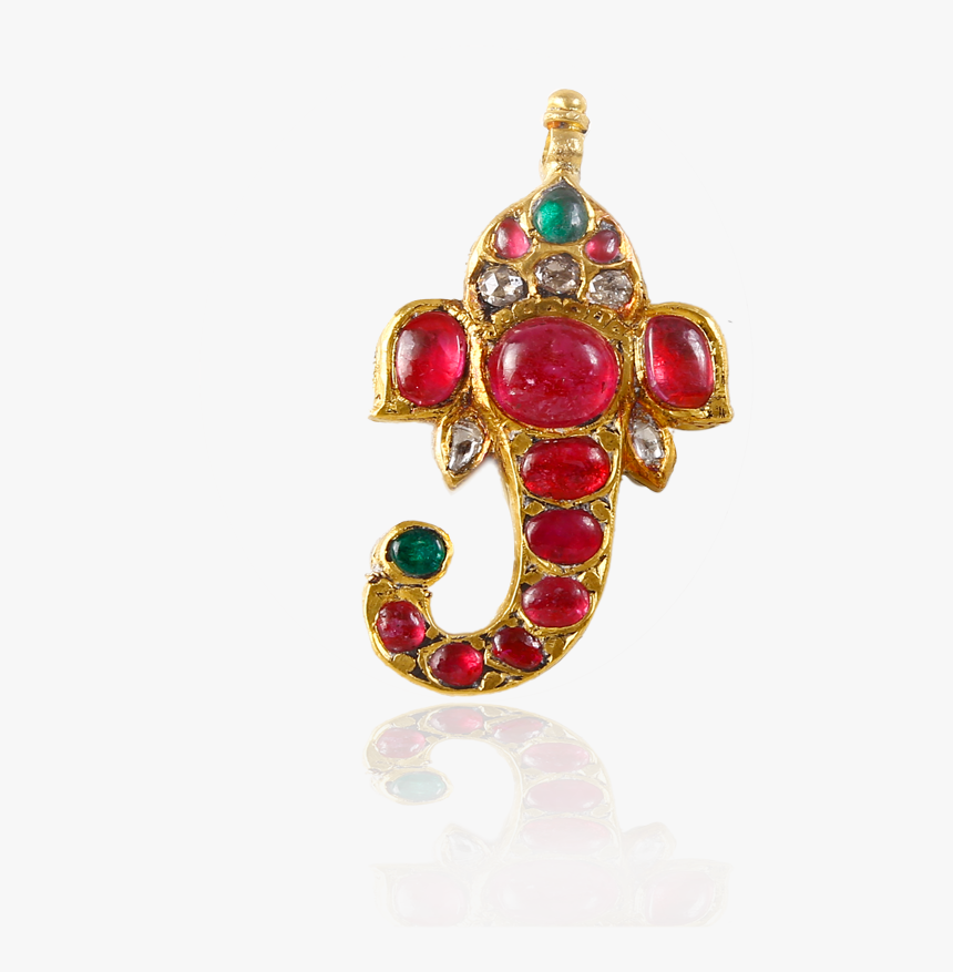 Lord Ganesha Ethnic Gemstone Pendant - Ruby, HD Png Download ...