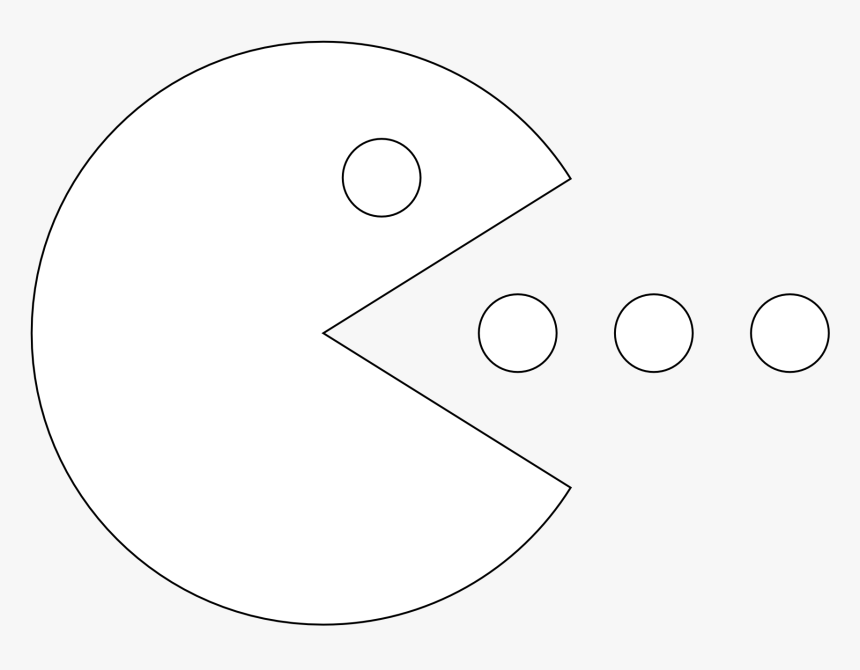 Collection Of Black - Pac Man Black And White, HD Png Download ...