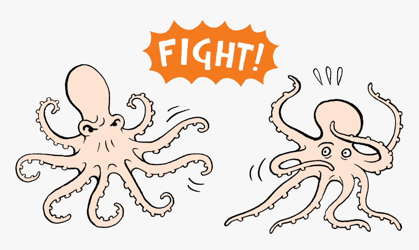 Two Octopus Fighting Over Food, HD Png Download , Transparent Png Image ...