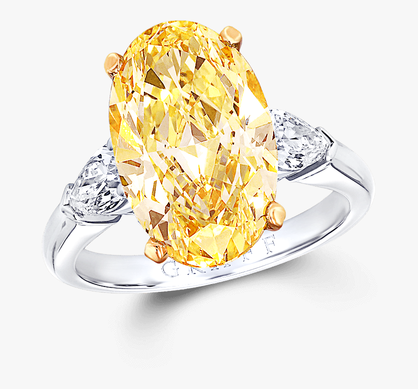 Yellow Oval Engagement Rings, HD Png Download , Transparent Png Image ...