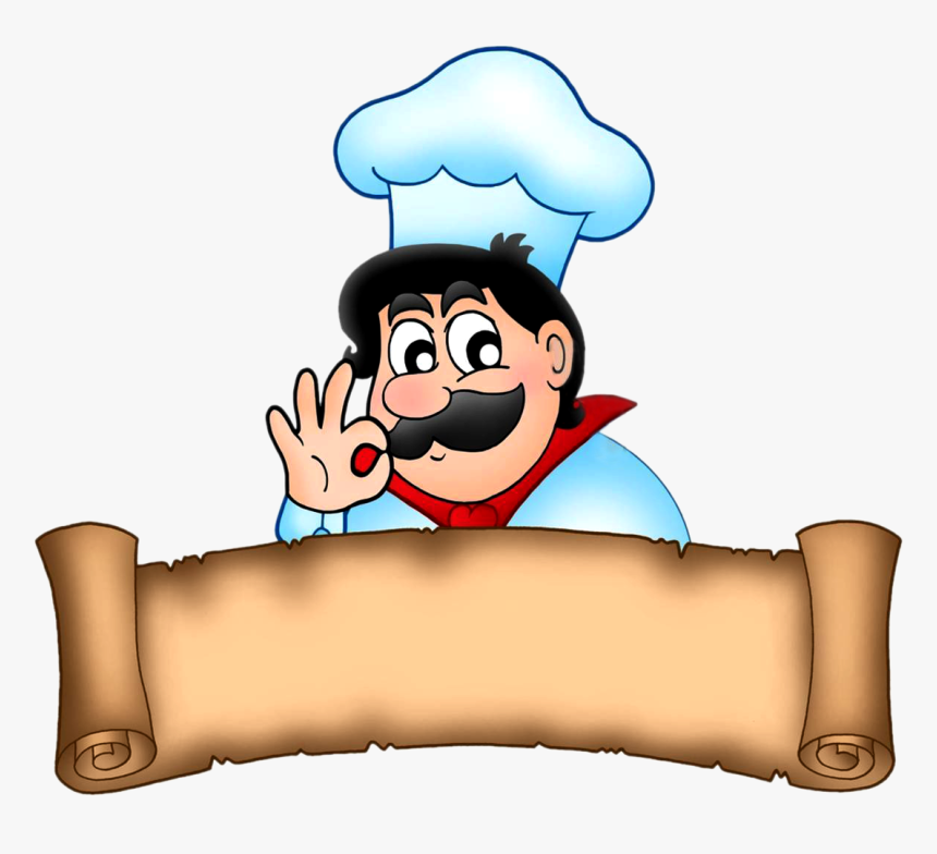 Chef With Paper Banner - Hotel Cook Logo Png, Transparent Png ...