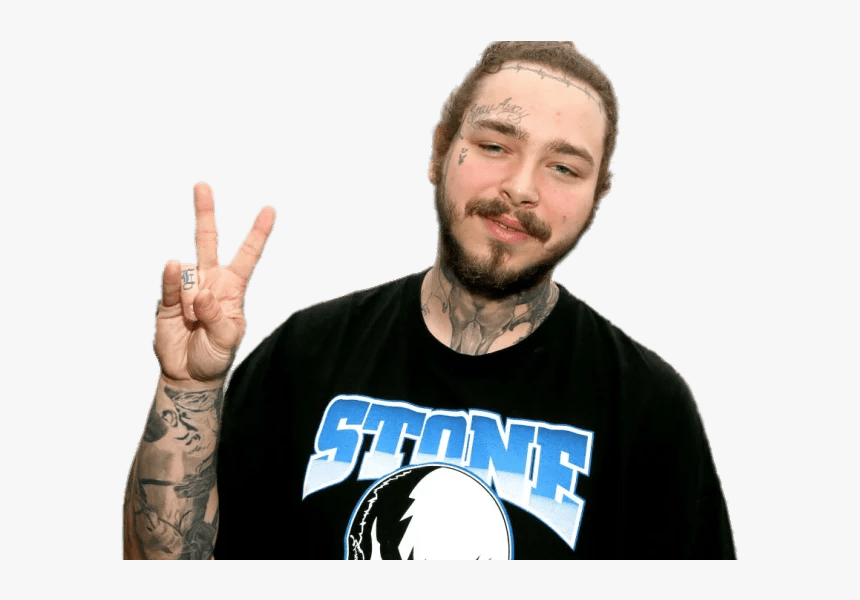 Post Malone Peace Sign - Post Malone Face Tattoos, HD Png Download ...