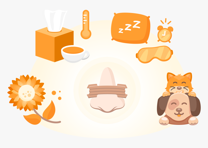 Illustration Of Blocked Nose - Cartoon, HD Png Download , Transparent ...