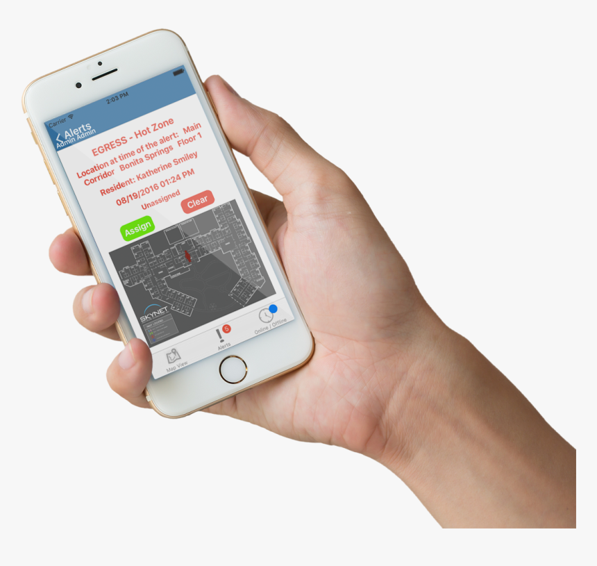 Mobile Emergency Call Alert With Rtls - Phone Mockup With Background ...