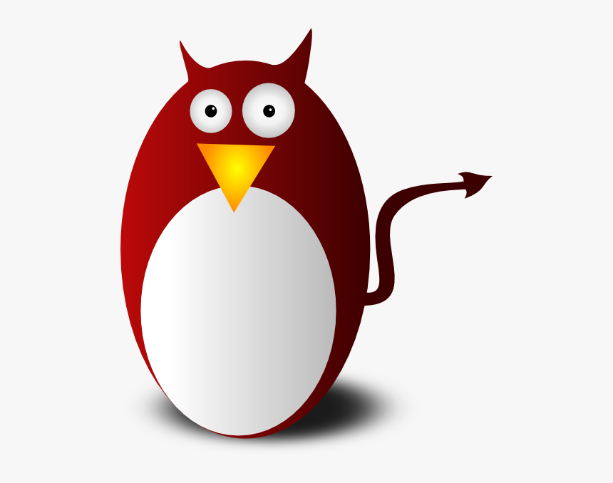 Devil Penguin Cartoon Svg Clip Arts - Daemon Linux Png, Transparent Png ...