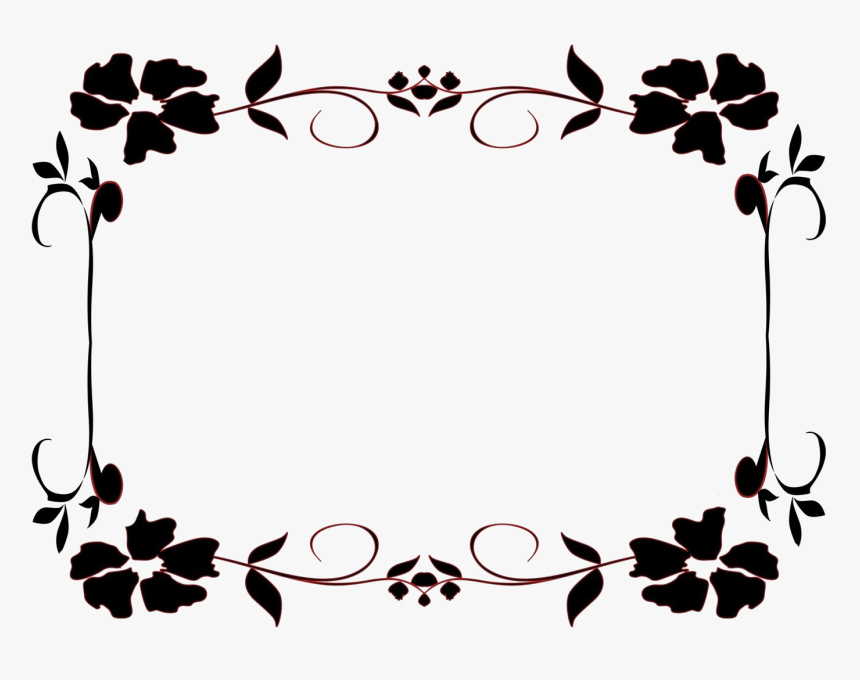 Black Flower Border Designs