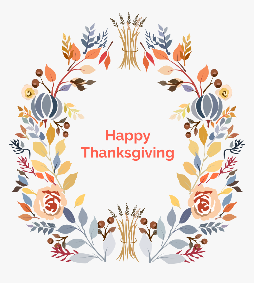 Happythanksgiving - Autumn Floral Clipart Free, HD Png Download ...