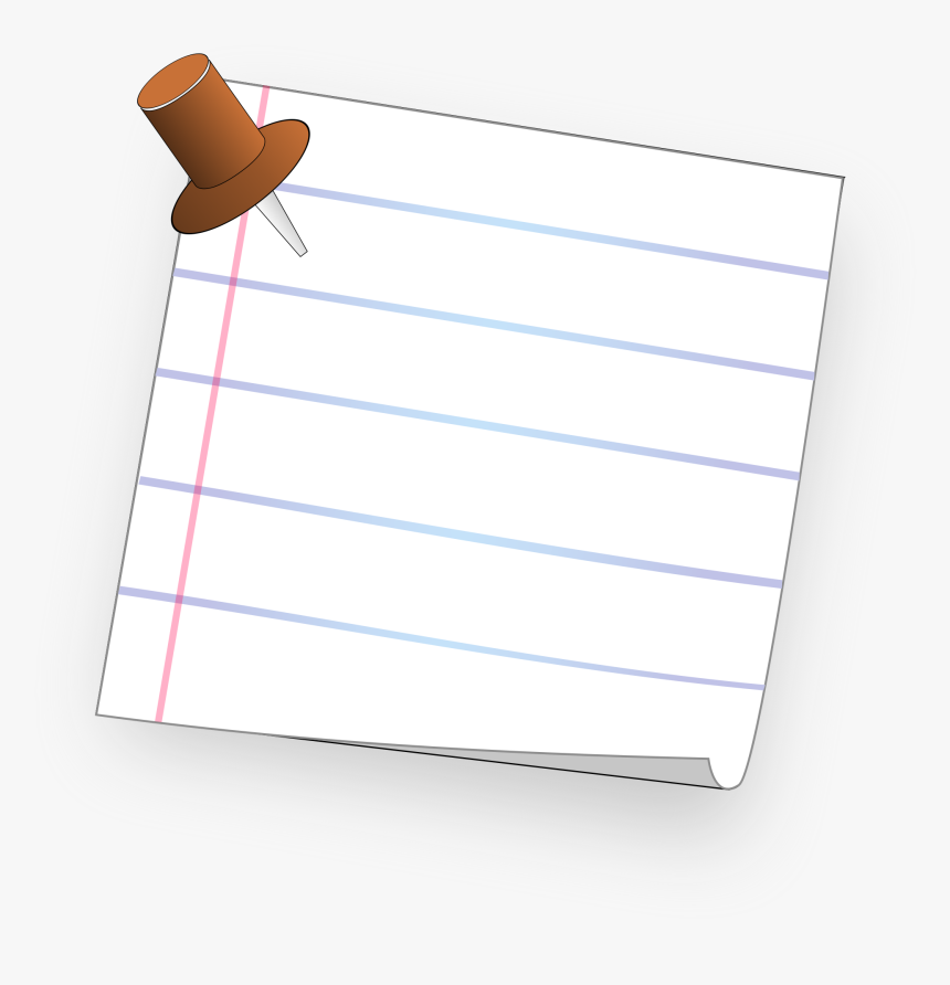 File Ruled Note With - Paper With Pin Png, Transparent Png ...