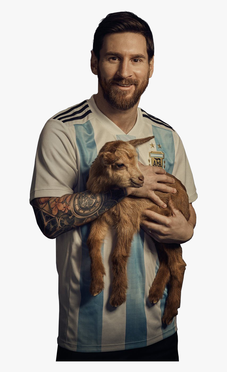Messi Holding The Goat, HD Png Download , Transparent Png Image - PNGitem