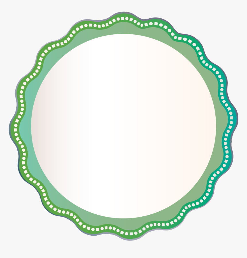 Green Wave Outline White Square Circle Border Badge - Transparent ...