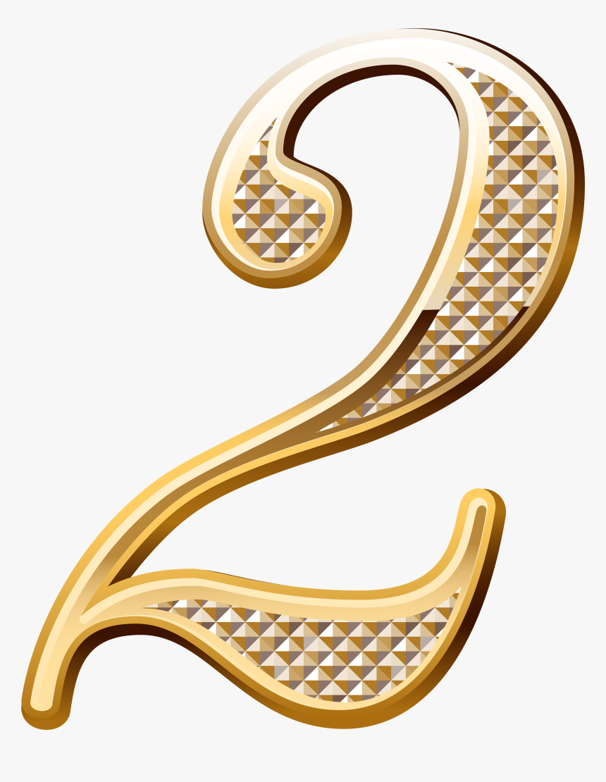 Deco Number Two Png - Gold Number Png, Transparent Png , Transparent ...