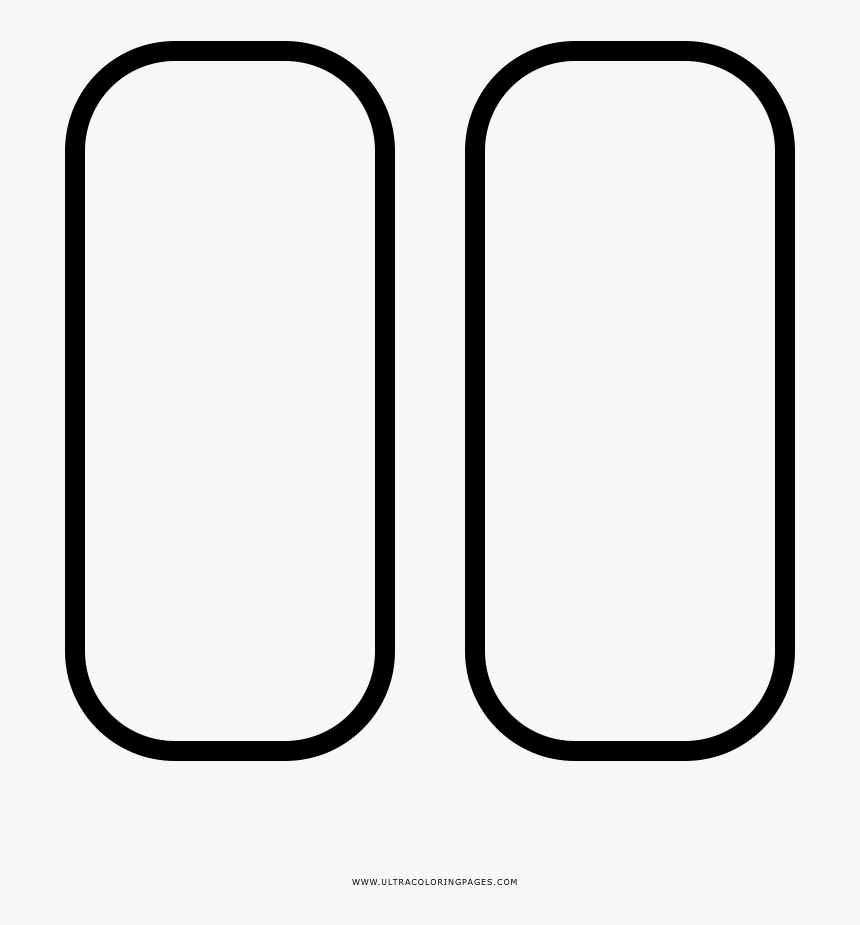 Pause Button Coloring Page - Pause Button Transparent White, HD Png ...