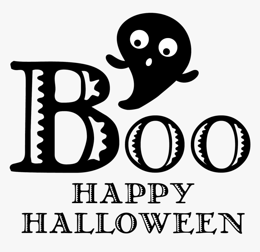 Boo Happy Halloween Stamp - Illustration, HD Png Download , Transparent ...