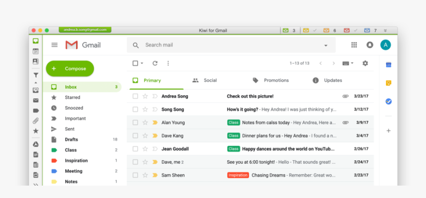 Gmail On Your Desktop - Gmail In G Suite, HD Png Download , Transparent ...