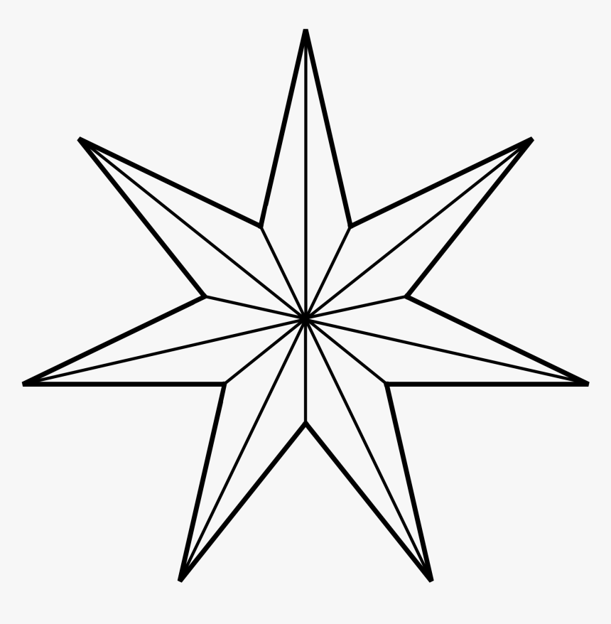 7 Ray Mullet - 7 Pointed Nautical Star, HD Png Download , Transparent ...