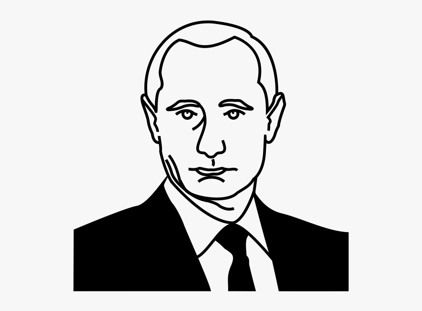 Vladimir Putin Rubber Stamp - Putin Face Black And White, HD Png ...