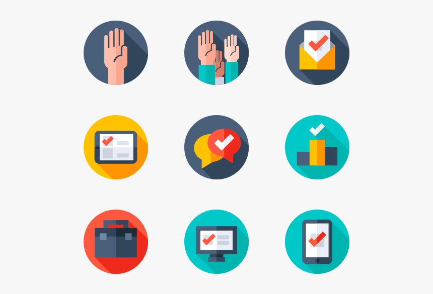 Voting Election - Flat Icons, HD Png Download , Transparent Png Image ...