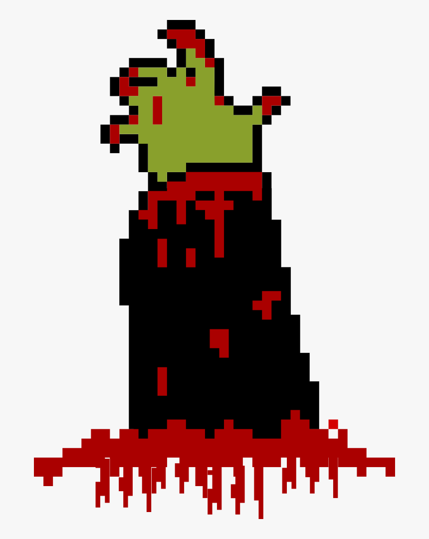 Zombies Silhouette Clip Art - Zombie Hand Pixel Art, HD Png Download ...