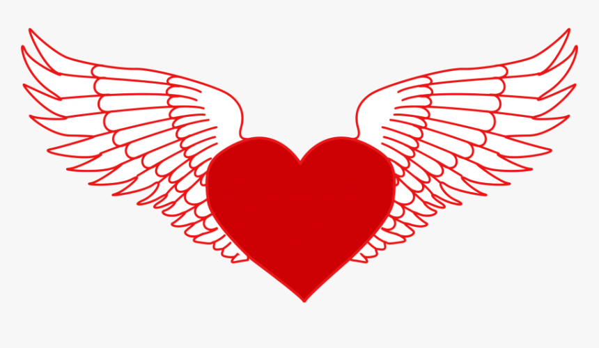 Flying Heart Vector Image - Wings With Heart Svg, HD Png Download ...