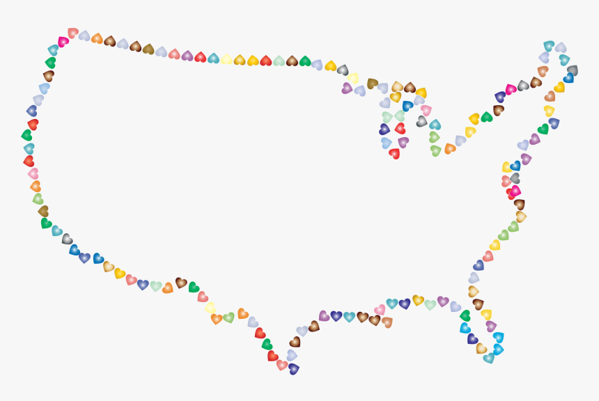 Prismatic Hearts United States Map - States Clip Art, HD Png Download ...