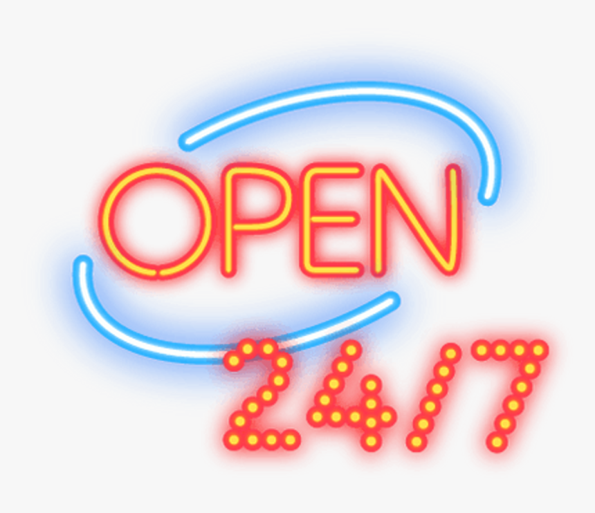 Open Vector Neon - Neon Open Sign Transparent, HD Png Download ...