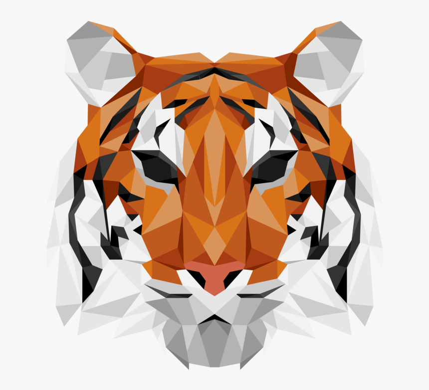 Geometric Tiger - Tiger Head Png Geometric, Transparent Png ...