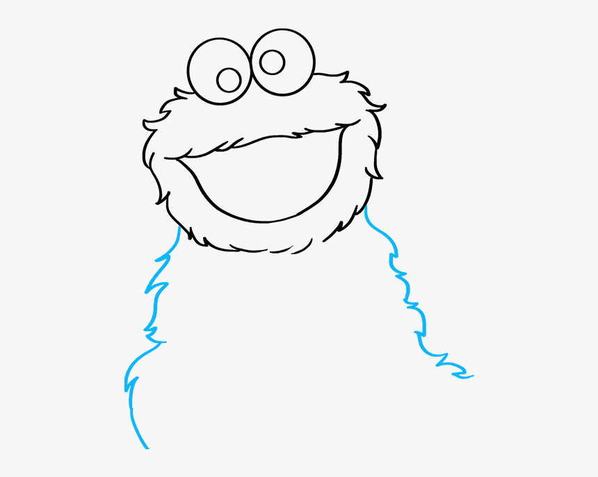 How To Draw Cookie Monster From Sesame Street - Draw The Cookie Monster ...