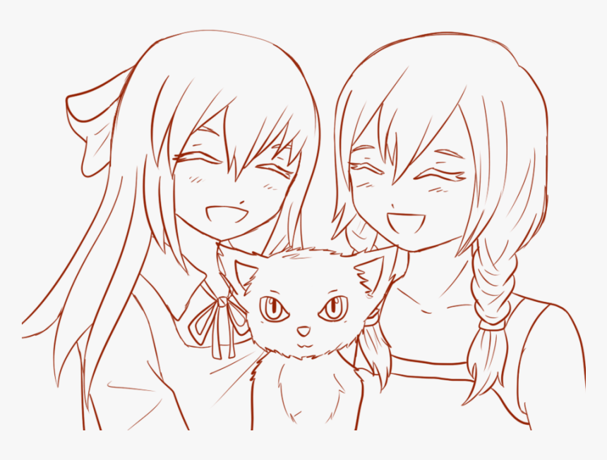 Anime Outline Png Drawing Girl Template Anime Transparent Png 