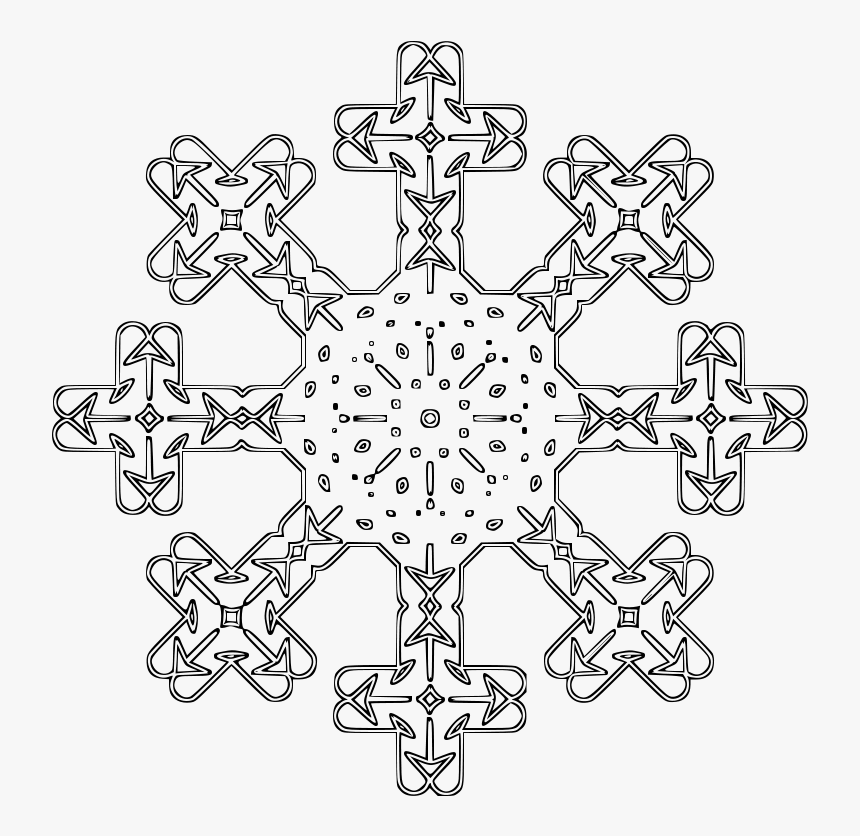 Snowflake Outline - Snowflake, HD Png Download , Transparent Png Image ...