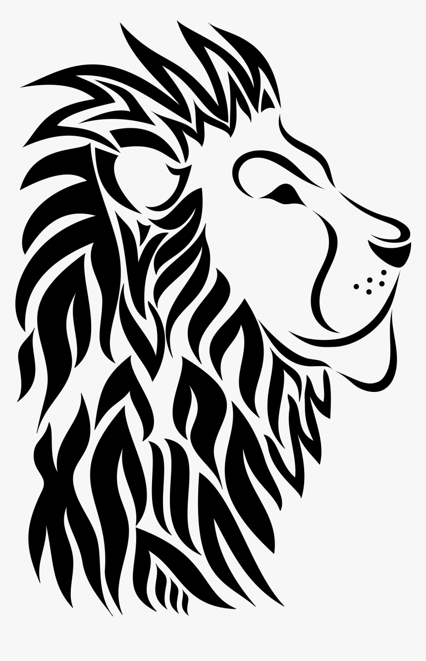 Coloring Clipart Lion - Scroll Saw Lion Pattern, HD Png Download ...