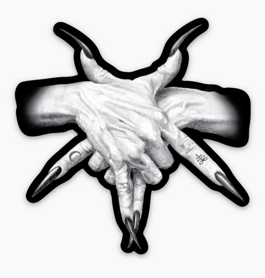 Pentagram Hands Sticker - Pentagram Hand Symbol, HD Png Download ...