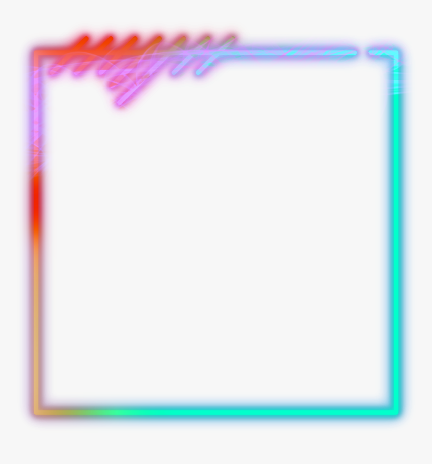Mq Neon Frame Frames Border Borders - Neon Border Transparent ...