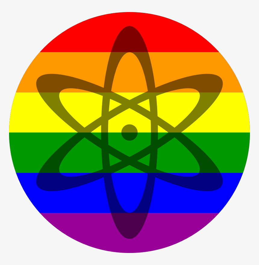 Atom Shadow On Rainbow Flag - Transparent Science Icon Png, Png ...
