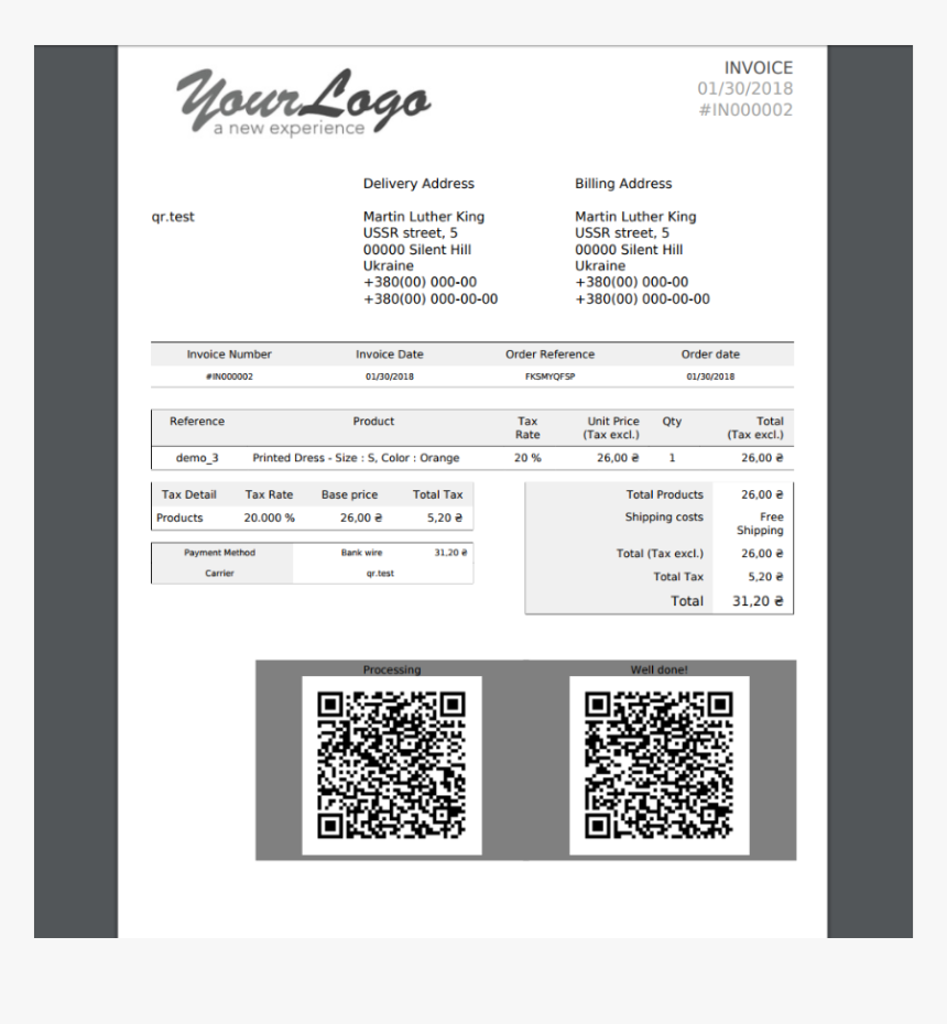 Invoice With Qr Code, HD Png Download , Transparent Png Image - PNGitem
