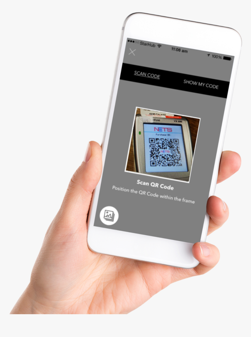 Smartphone With Qr Code, HD Png Download , Transparent Png Image - PNGitem