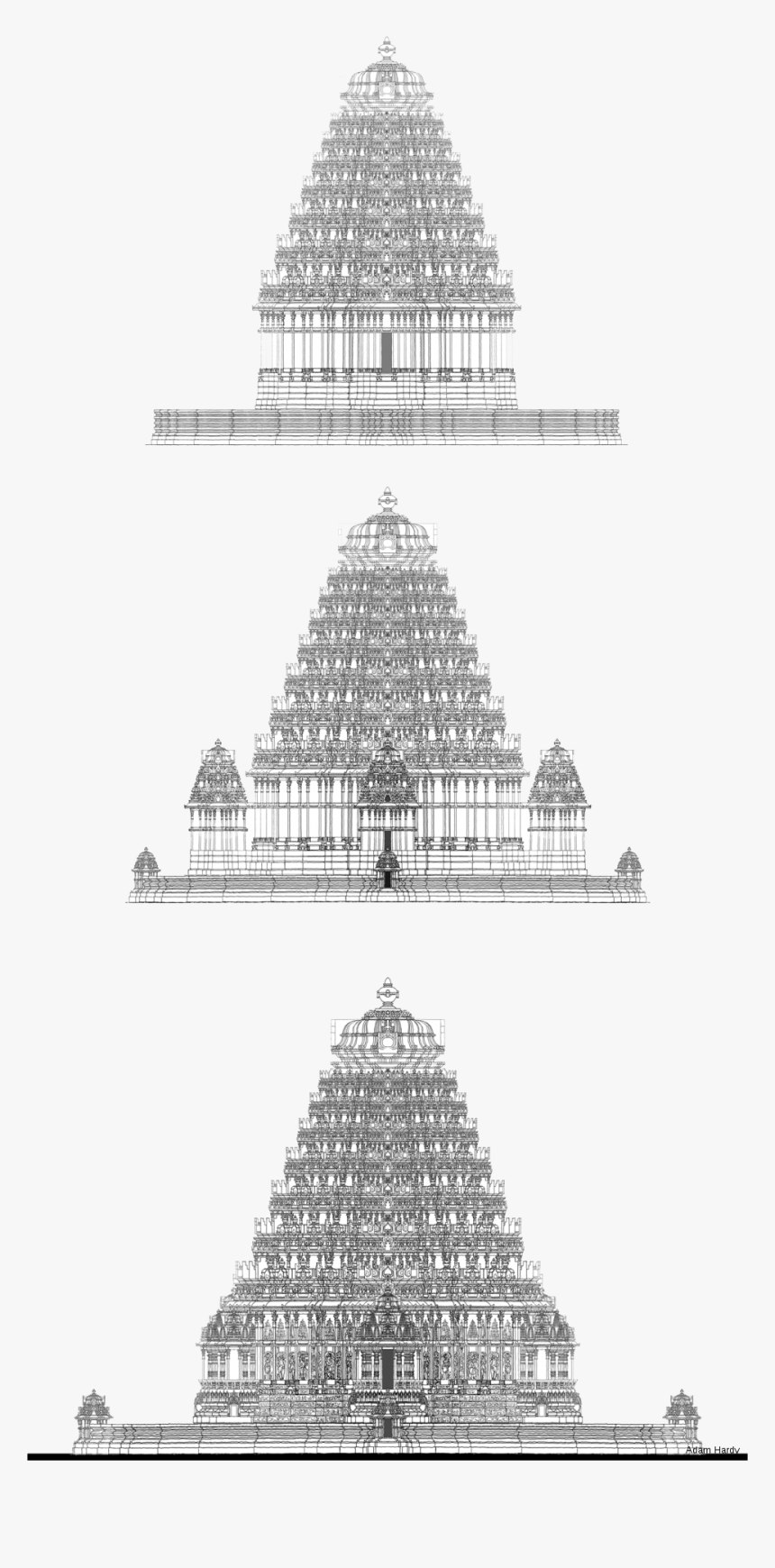 Simple Indian Temple Sketch