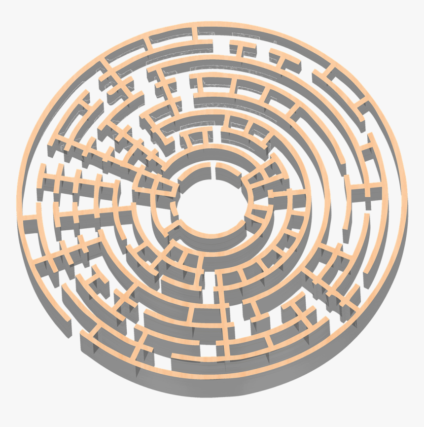 Maze 3d Gold Free Picture - 3d Maze Transparent, HD Png Download ...