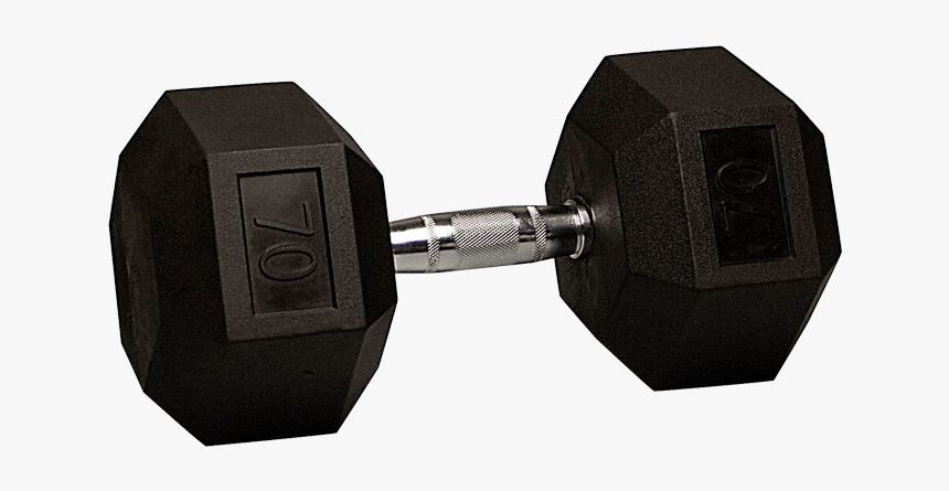 Dumbbell - 75 Lbs Rubber Hex Dumbbells, HD Png Download , Transparent ...