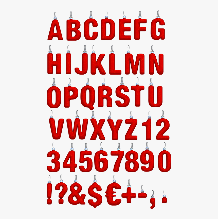 Christmas Ball Font Alphabet Exclamation Mark, Font - Transparent ...