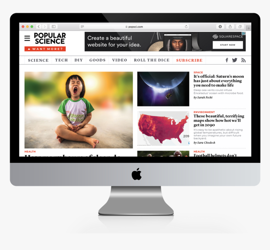 Website Home Page Computer Screen - Popular Science, HD Png Download ...