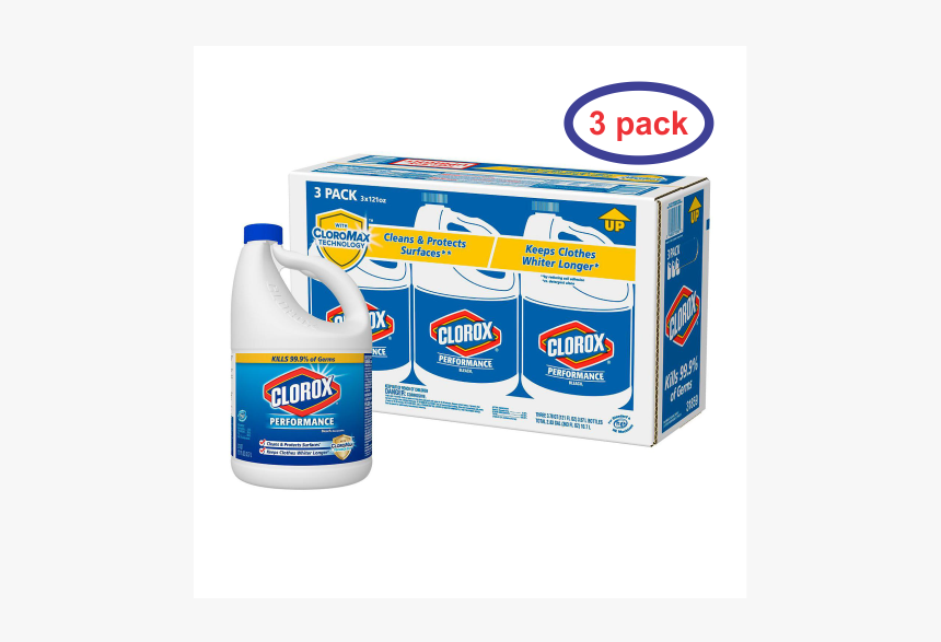 Clorox Performance Bleach With Cloromax - Clorox 121 Oz, HD Png ...