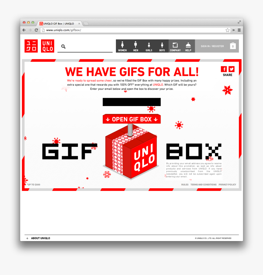Uniqlo Holiday Gif Box Holiday Gif, Uniqlo, Ecommerce, - Uniqlo, HD Png ...