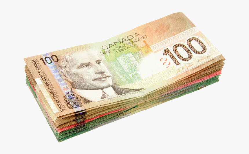 Stack Of Canadian Cash , Png Download - Canadian Money Down The Drain ...