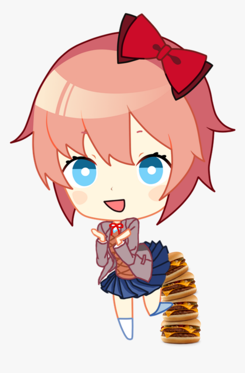Chibi Sayori But She Has Ass Burgers Ddlc Png Monika - Doki Doki Chibi ...
