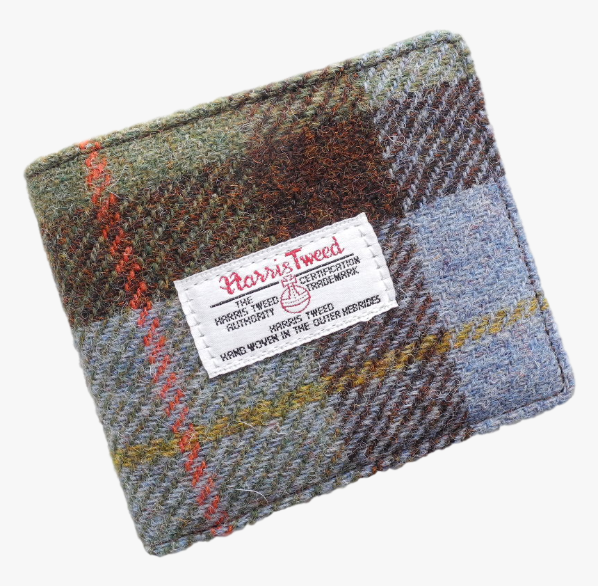 Scottish Gents Wallet Harris Tweed Blue Green Check, HD Png Download ...