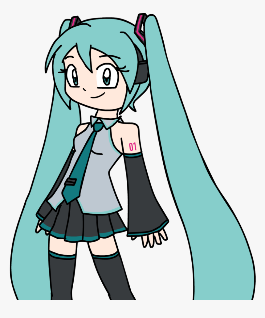 Hatsune Miku Fanart By Hfmr - Cartoon, HD Png Download , Transparent ...
