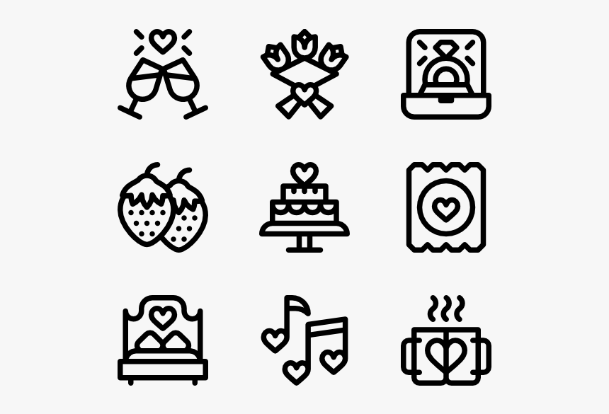 Symbols Vector Wedding - Hand Drawn Icon Png, Transparent Png ...